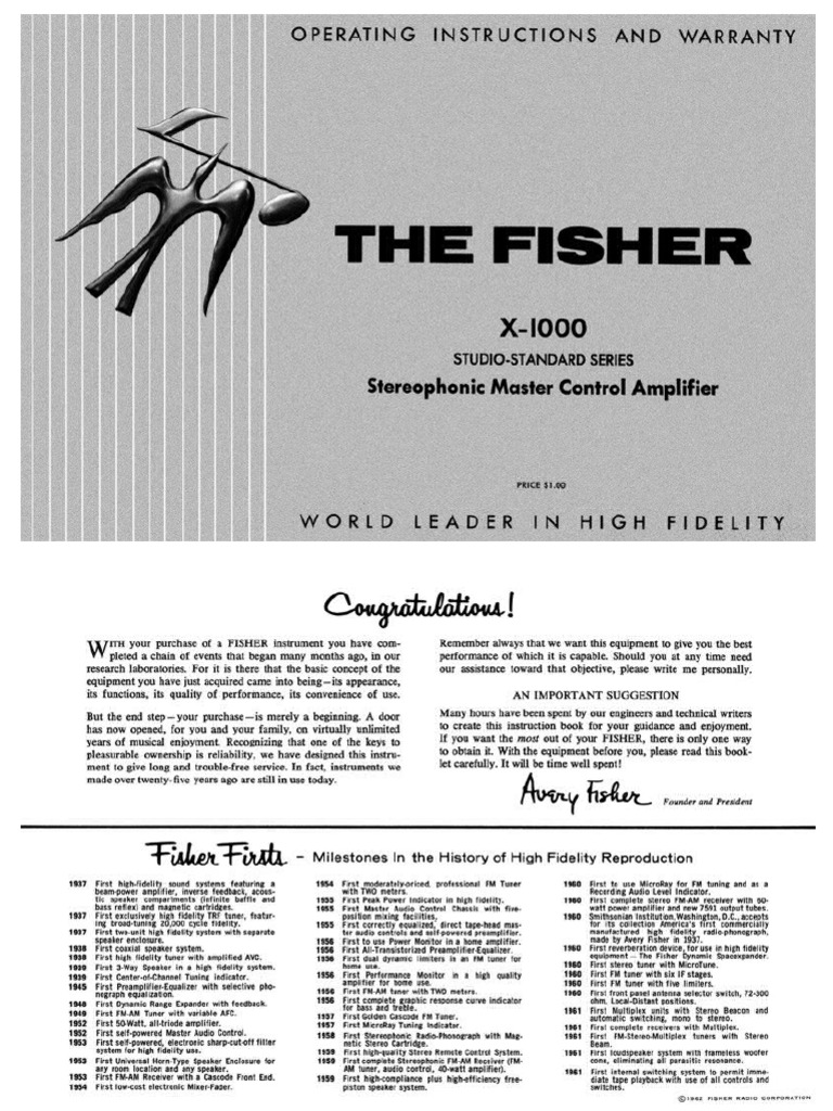 Hfe Fisher X-1000 En | PDF