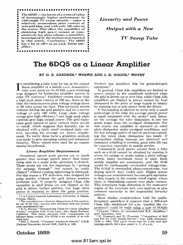 The 6dq5 Linear Ampl | PDF