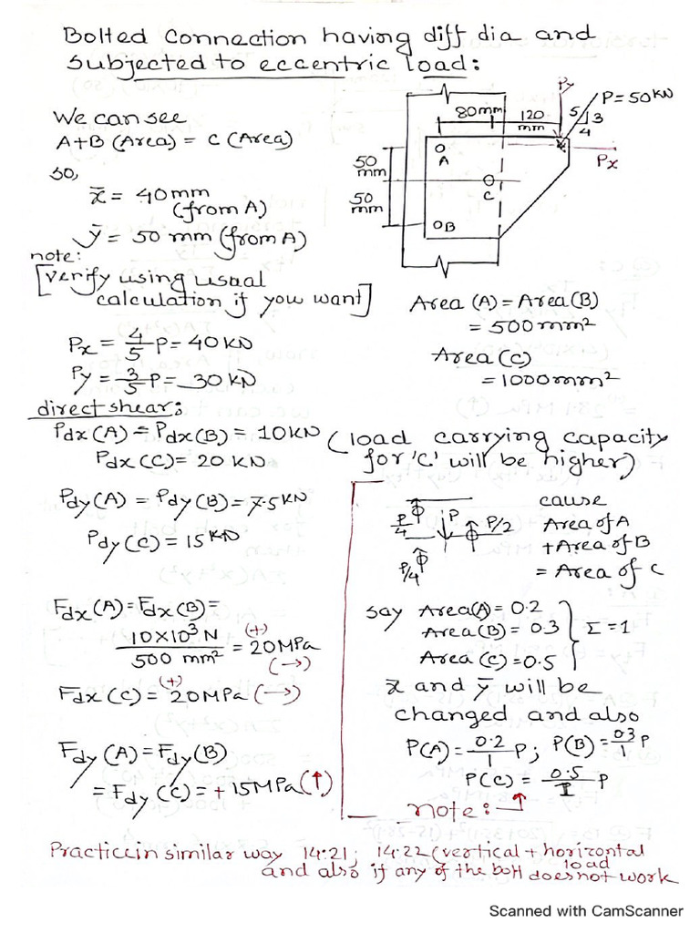 Connection Problem (Diff Bolt Area-Eccen | PDF