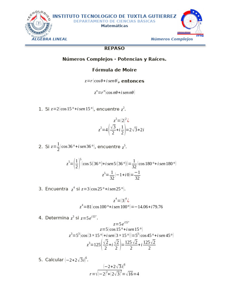 8 TEC Algebra Repaso U1 | PDF | Square Root | Mathematics