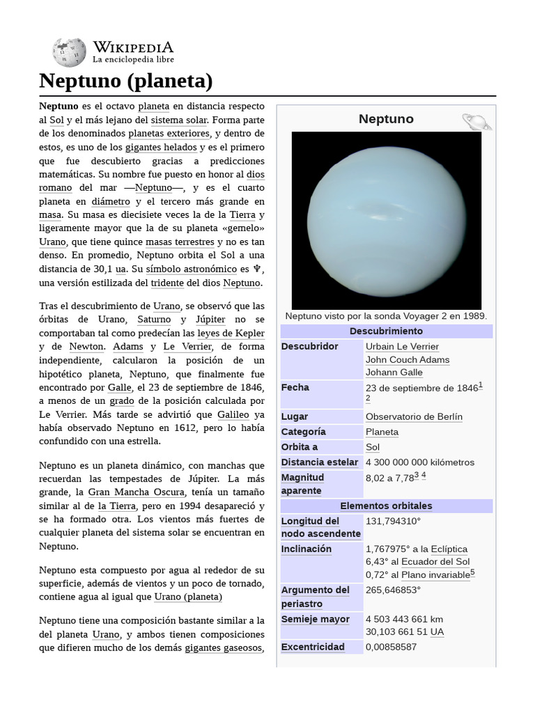 Neptuno (Planeta) | PDF | Neptuno | Atmósfera