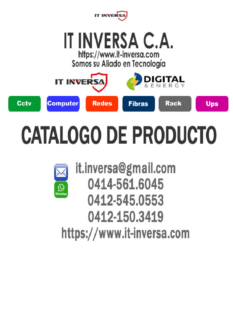 IT INVERSA Catalogo | PDF | Fibra óptica | Informática