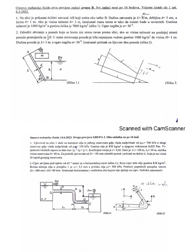 Mehanika Fluida Rokovi 2022 | PDF