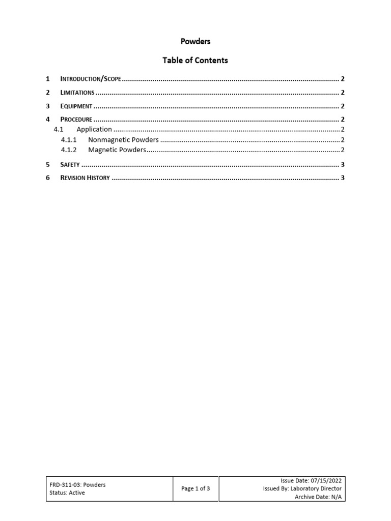 FRD 311 03 Powders | PDF | Materials
