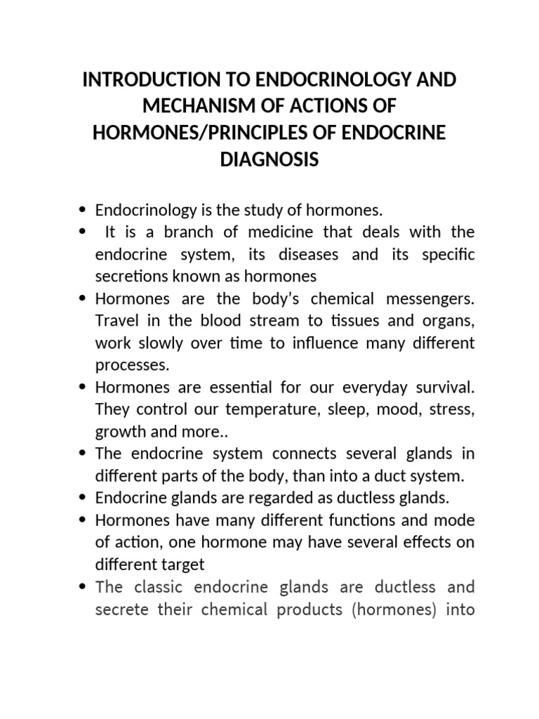 Endocrinology: Hormones and Mechanisms | PDF | Hormone | Endocrine System