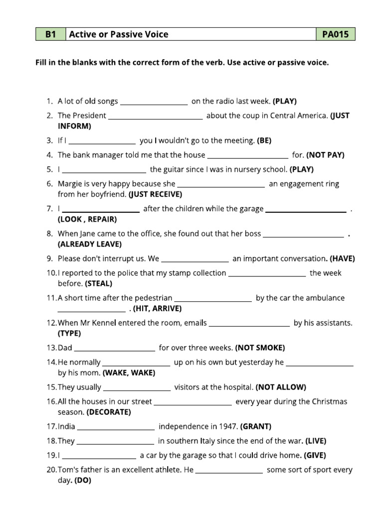 Passive Voice Practice | PDF