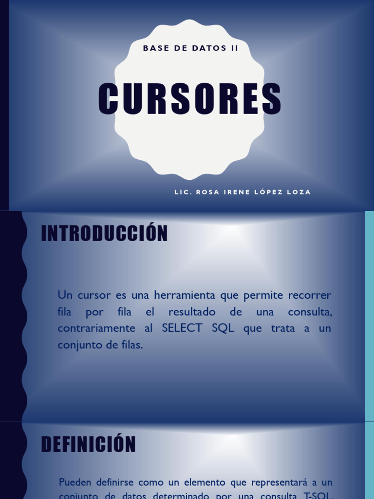 CURSORES | PDF | SQL | Programación de computadoras