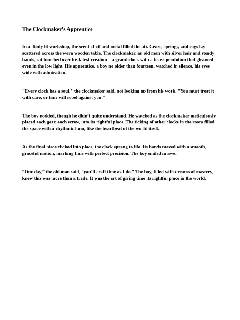 The Clockmaker's Apprentice | PDF
