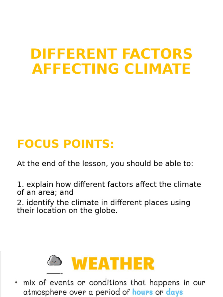Factors Affecting Climate | PDF
