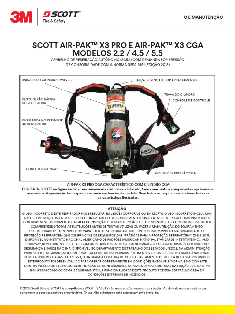 MANUAL Scott AIR PAK X3 PRO | PDF | Calor | Vida