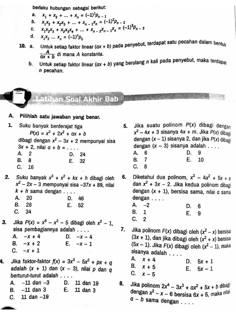 Soal Latihan Polinom | PDF