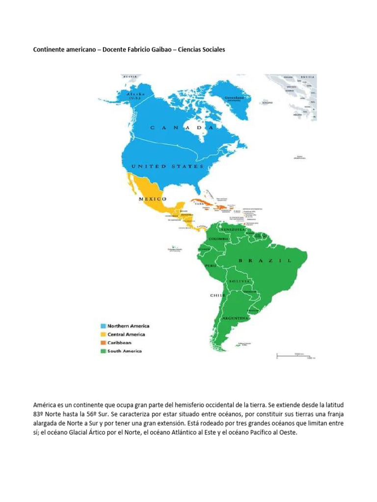 Taller Continente Americano Completo | PDF | Américas | América del Sur
