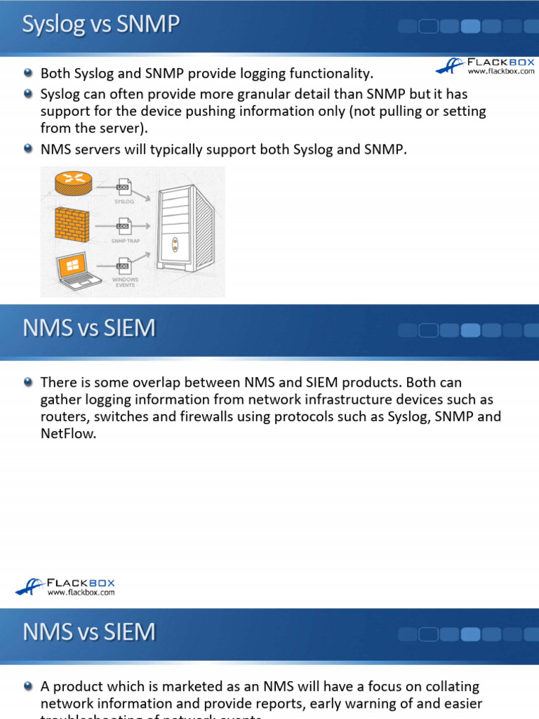 34 09 Syslog Vs SNMP | PDF | Business