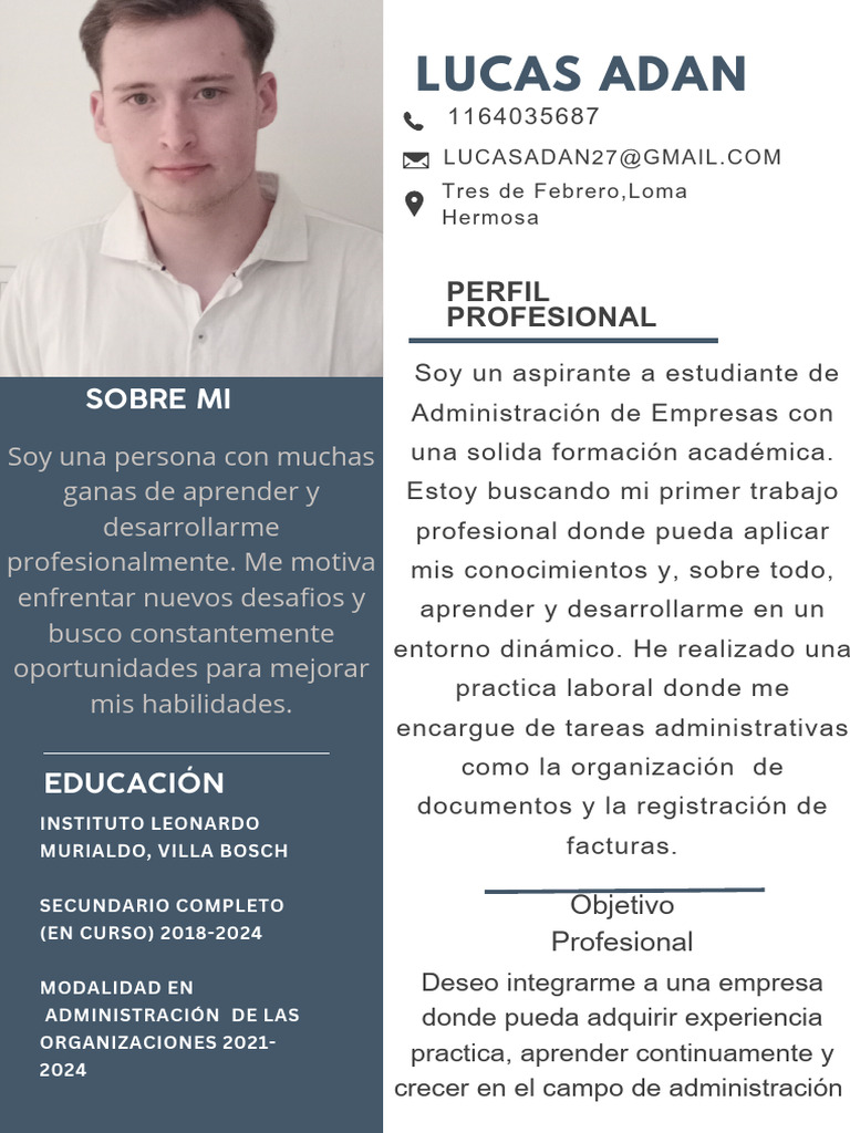Curriculum Profesional de Lucas Adan | PDF