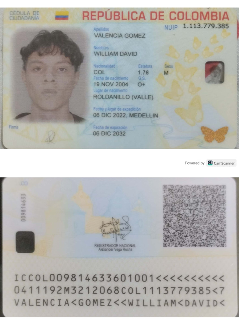 Cédula William David Valencia Gómez | PDF