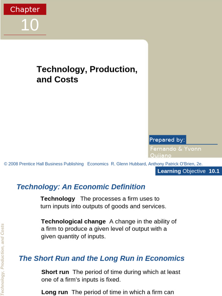 Technology, Production, and Costs Guide | PDF | Marginal Cost | Average ...