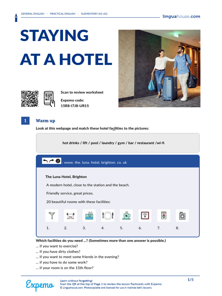 staying-at-a-hotel-british-english-teacher | PDF | Vocabulary | English ...
