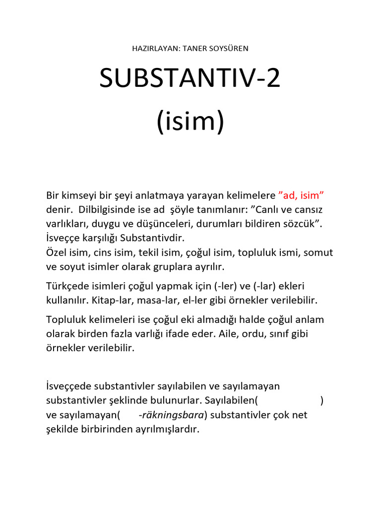 Substantiv 2 | PDF