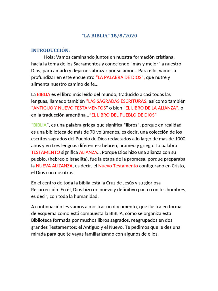 Estructura y Significado de la Biblia | PDF | Biblia | Jesús