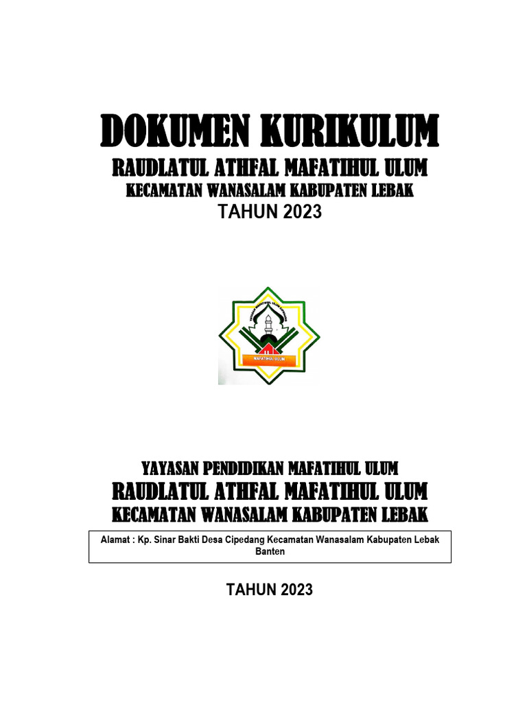 Kurikulum Ra Mafatihul Ulum | PDF