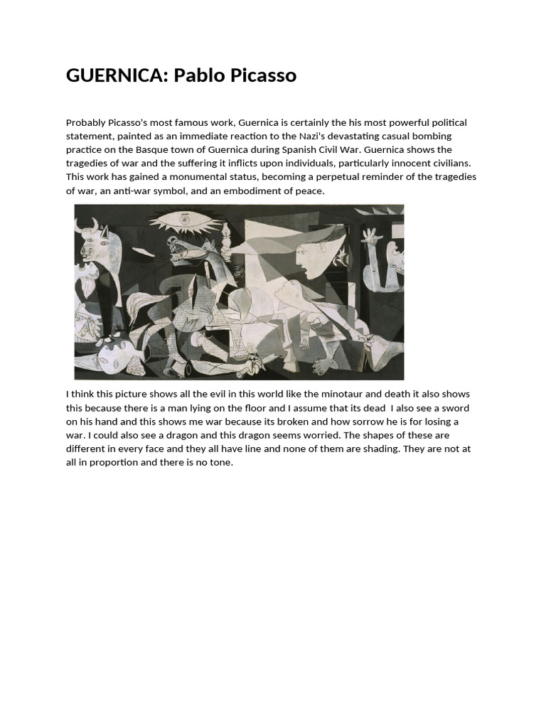 GUERNICA: Pablo Picasso | PDF | Art | History
