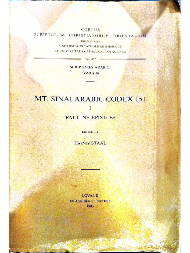 Codex Sinai Arabic Part One | PDF | Chapters And Verses Of The Bible ...