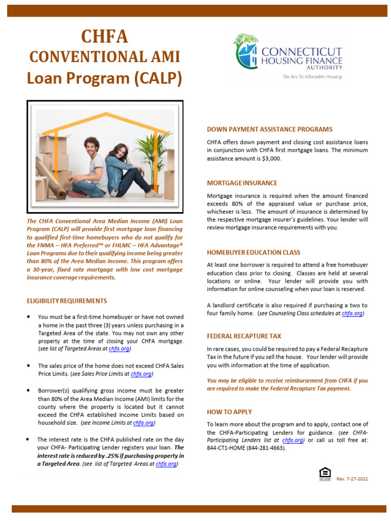 Program Brochure - CHFA AMI Loan Program (CALP) Rev 3-10-22 | PDF ...