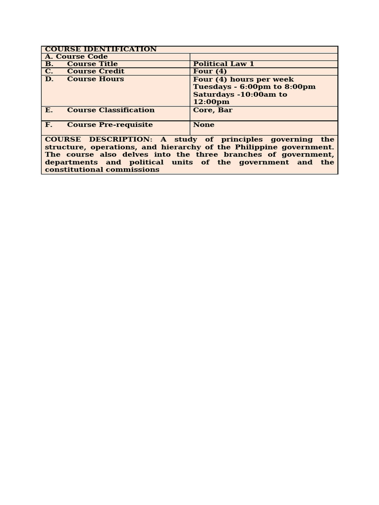 Syllabus - Consti 1.docx - 084935 | PDF | Constitution | Commission On Elections (Philippines)