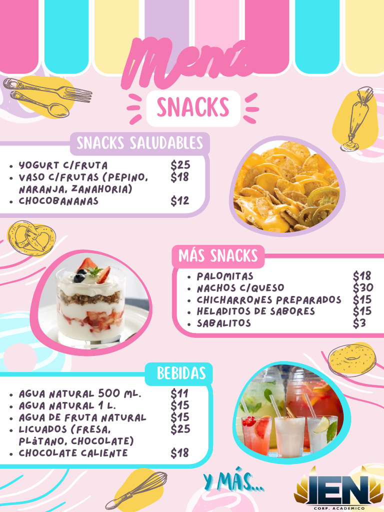 Menú Snacks IEN | PDF