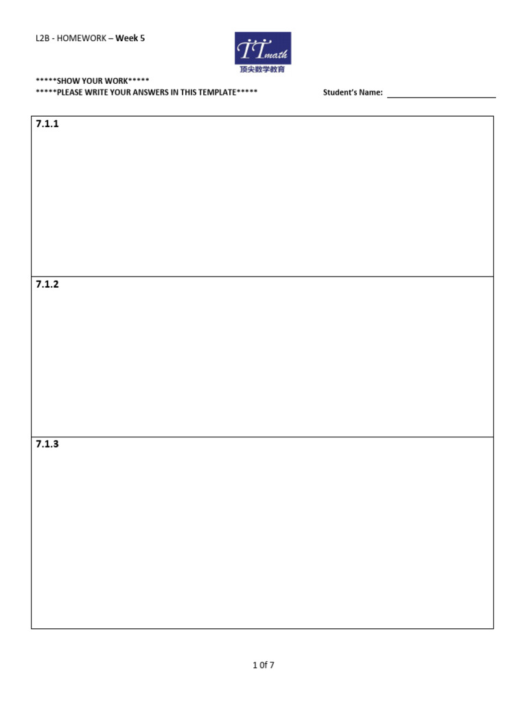 L2B - Homework Week 5 | PDF