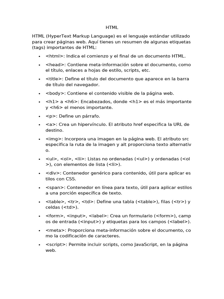 lenguaje html | PDF lenguaje html | PDF
