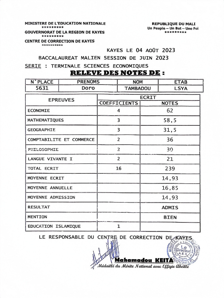 Orig... Relève Des Notes | PDF