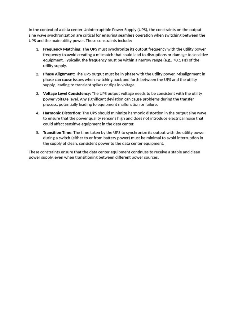 In the context of a data center Uninterruptible Power Supply | PDF In the context of a data center Uninterruptible Power Supply | PDF