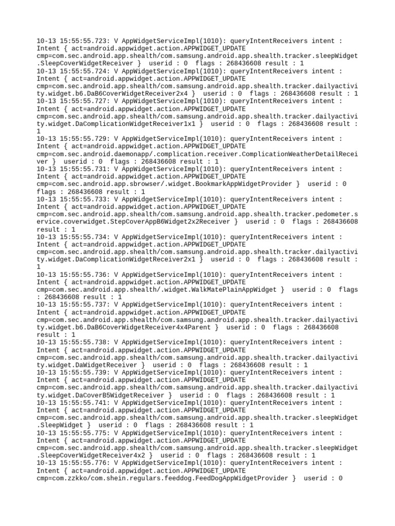 Appwidget History Log1 | PDF