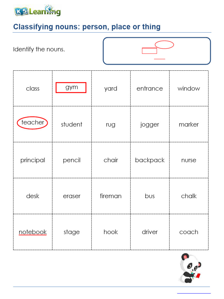 Classifying Nouns - Person, Place or Thing2 | PDF | Language Arts ...