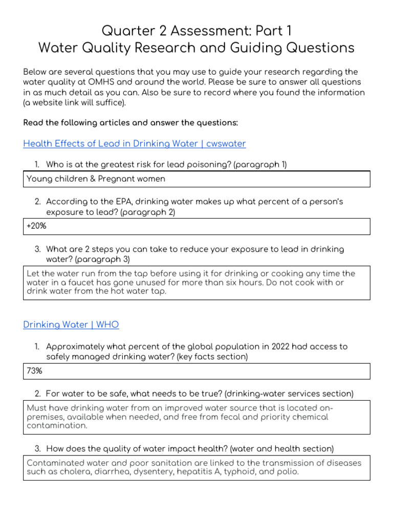 Copy of Michael Bell - Q2 Part 1 Standard on 2024-01-10 083520 | PDF | Drinking Water ...