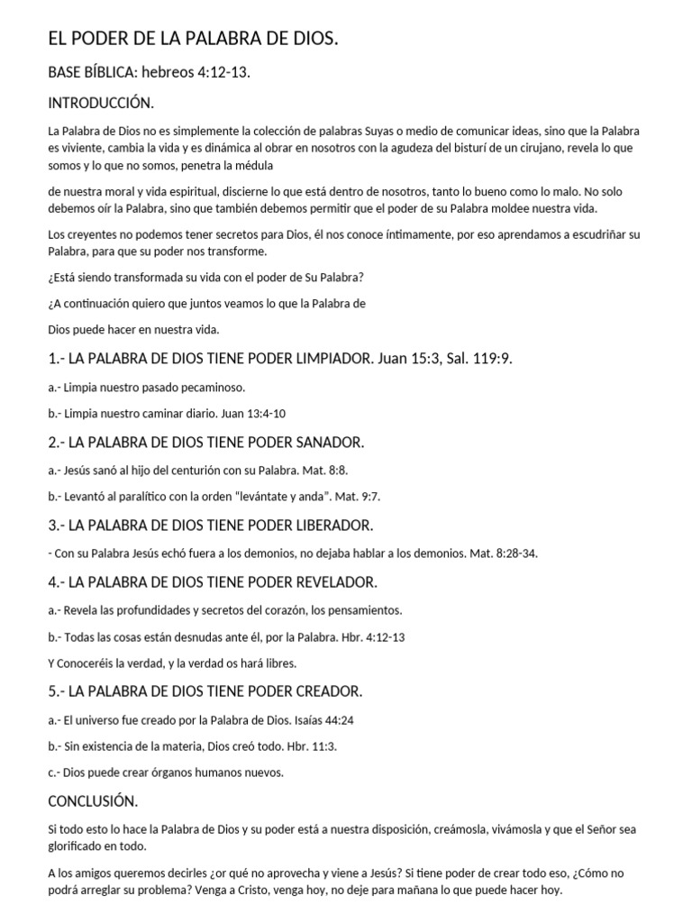 El Poder Transformador de la Palabra | PDF | Religión y espiritualidad