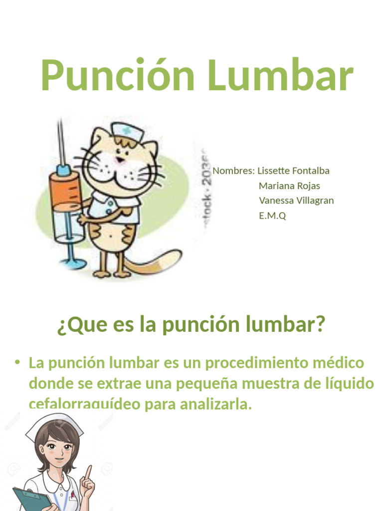 Guía Completa sobre Punción Lumbar | PDF | Fluido cerebroespinal ...