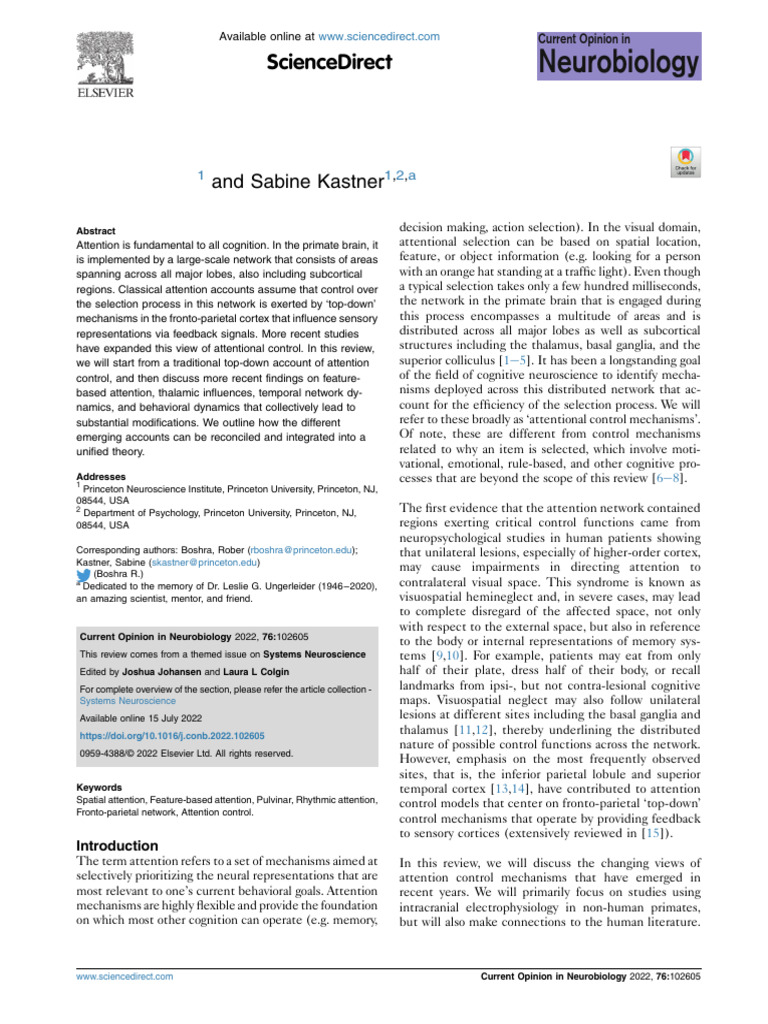 1 s2.0 S095943882200099X Main | PDF | Attention | Cerebral Cortex