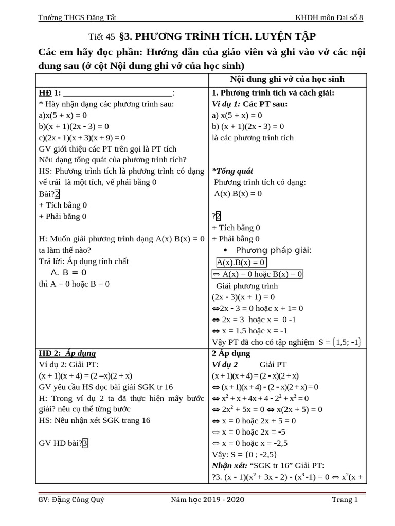 Tuan 3 Hk2 Tiet 45 Va 46 Ds8 | PDF
