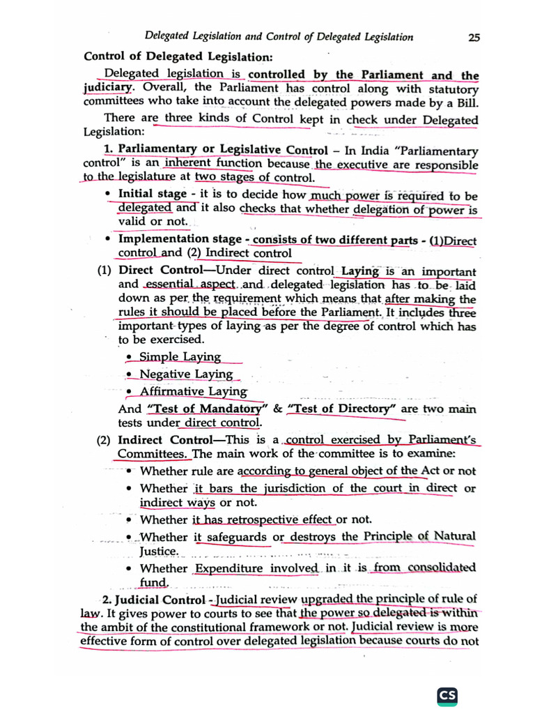 Control of Delegated Legislation | PDF