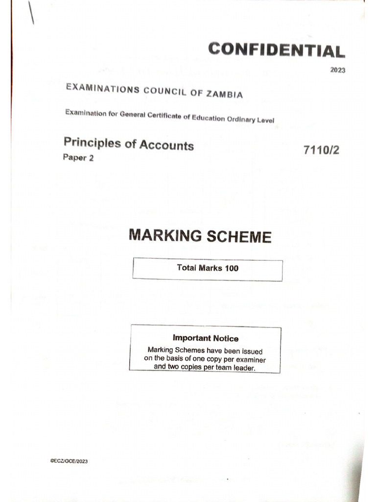 Principles Marking 2023 | PDF