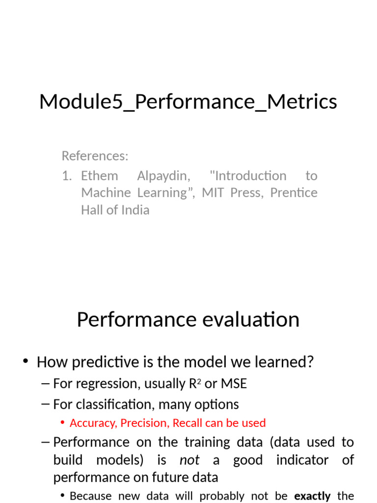 19-Performance Metrics | PDF | Receiver Operating Characteristic | Statistical Classification