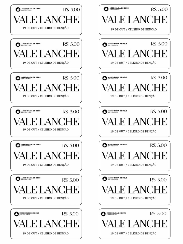 Vale Lanche Sabaaado | PDF