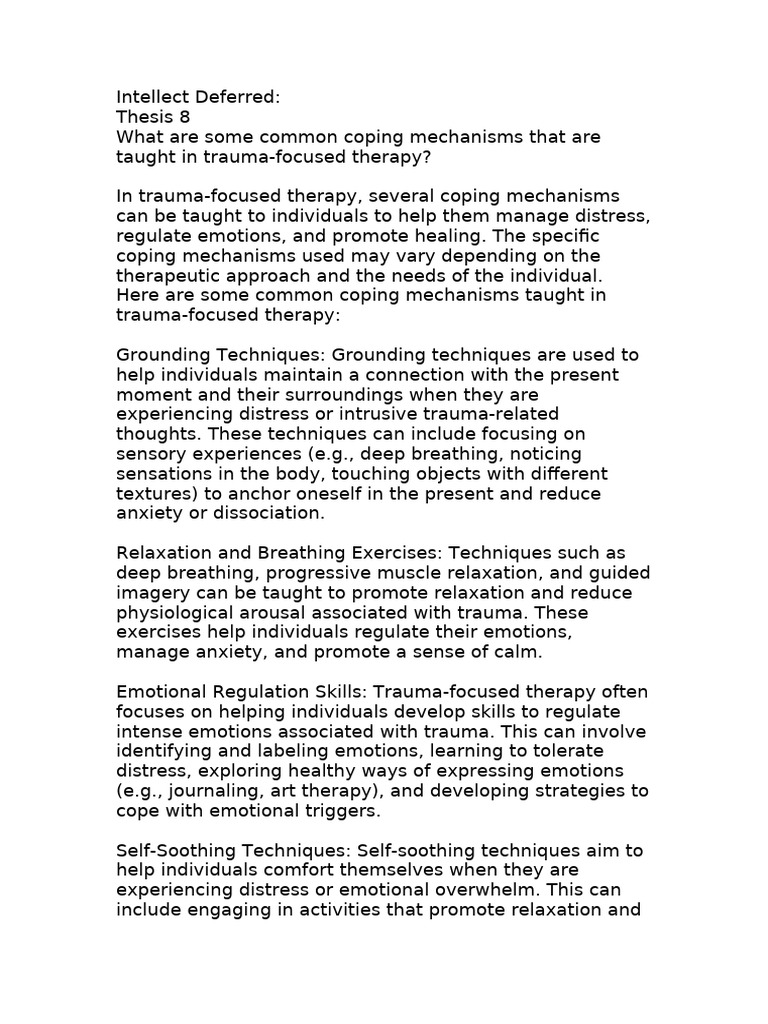 Intellect Deferred 8 | PDF | Psychological Trauma | Emotions