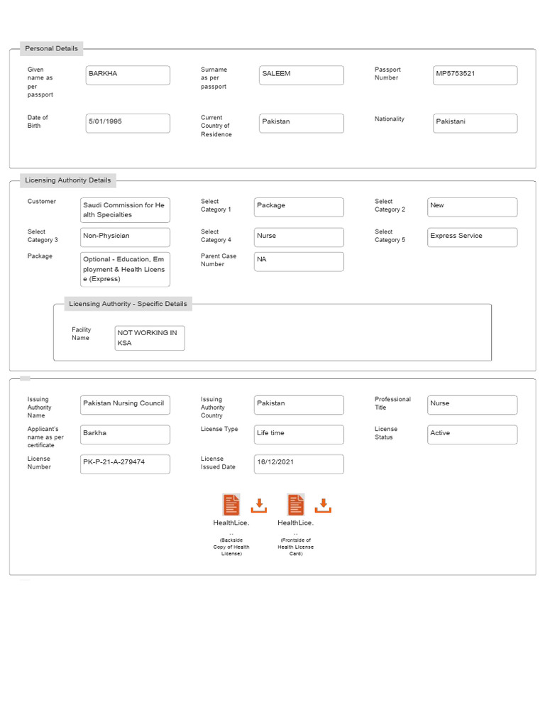 PSV License Application for Nurses in Pakistan | PDF | Nursing | Health ...