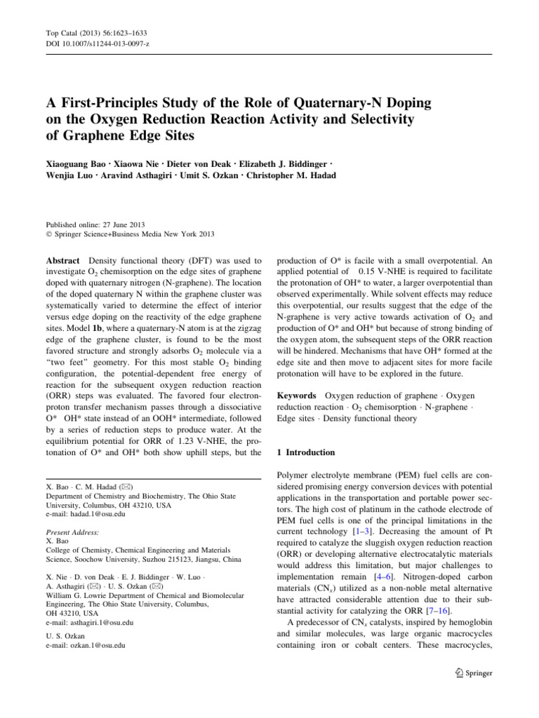 2013 - A First-Principles Study of The Role of Quaternary-N Doping On ...
