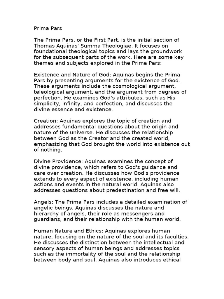 Prima Pars | PDF