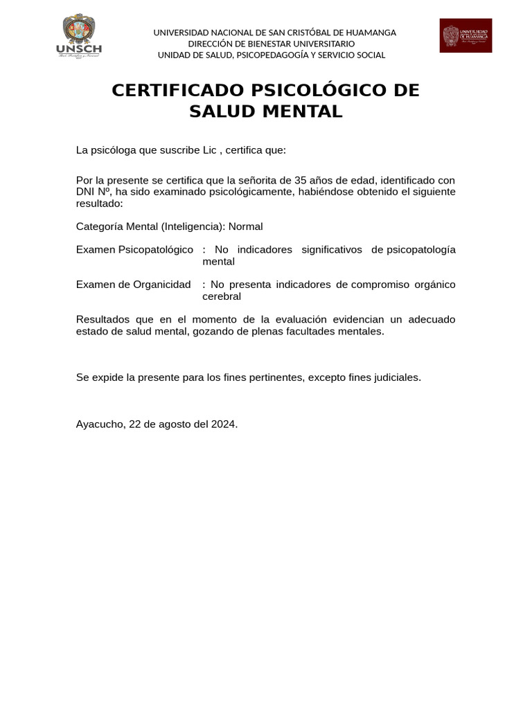 Certificado Ps | PDF