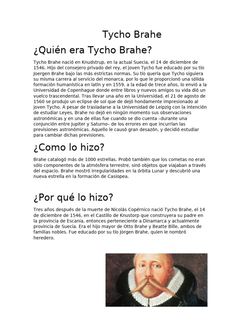 Tycho Brahe | PDF | Religión y espiritualidad